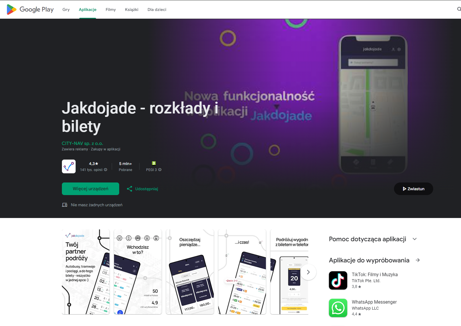 Aplikacja Jakdojade jak kupić bilet? | Cyfrowy-Senior.pl